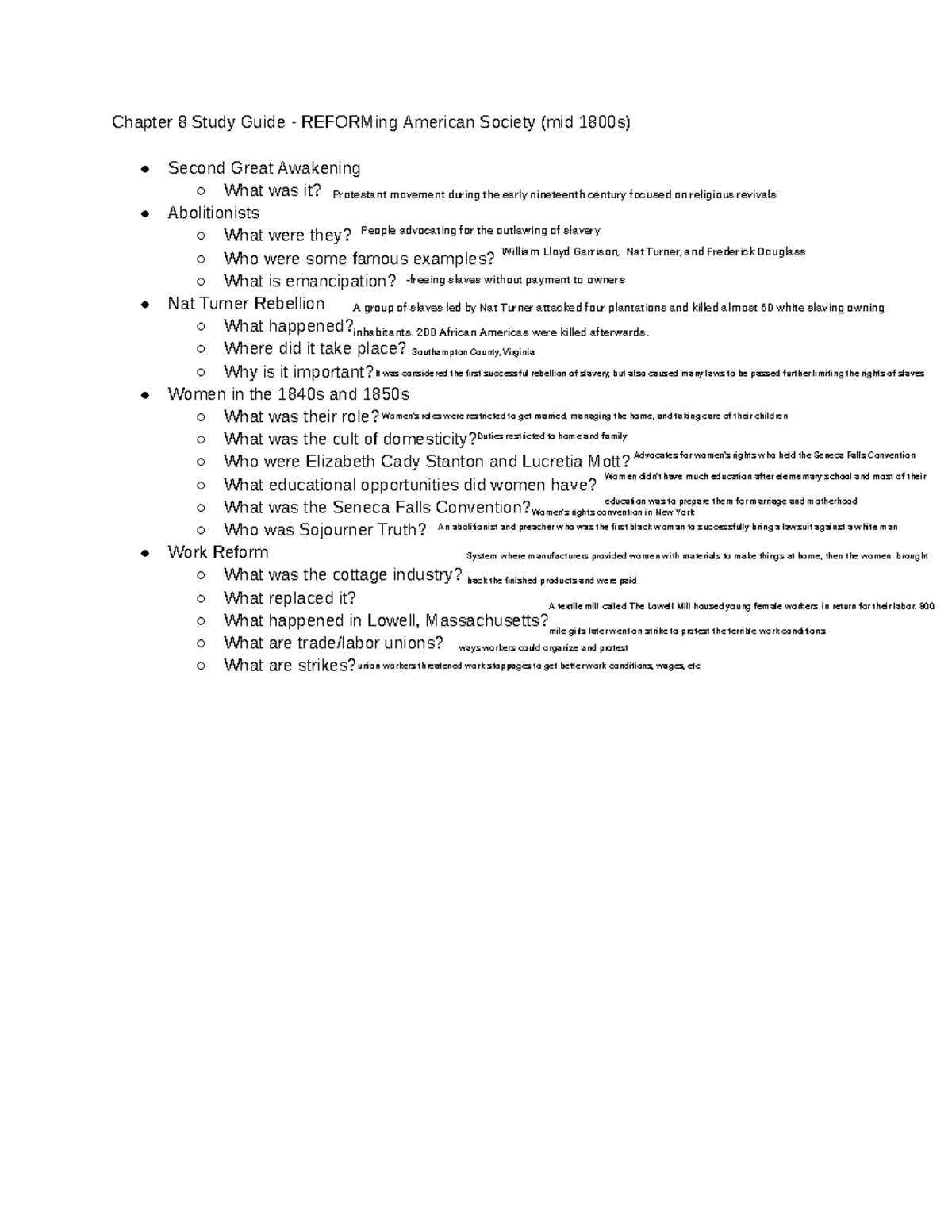 Chapter 8 Study Guide - Chapter 8 Study Guide - REFORMing American ...