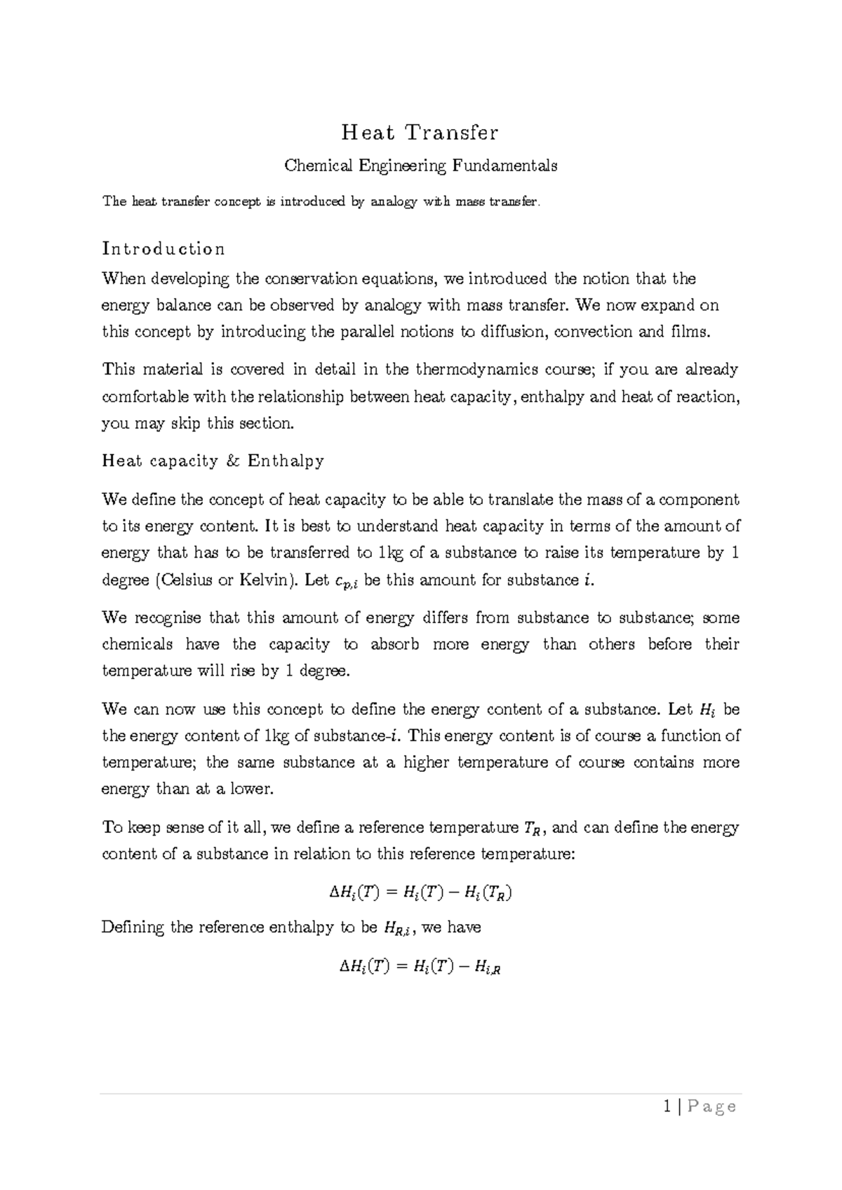 06-Heat Transfer - NOtes - H eat Transfer Chemical Engineering ...