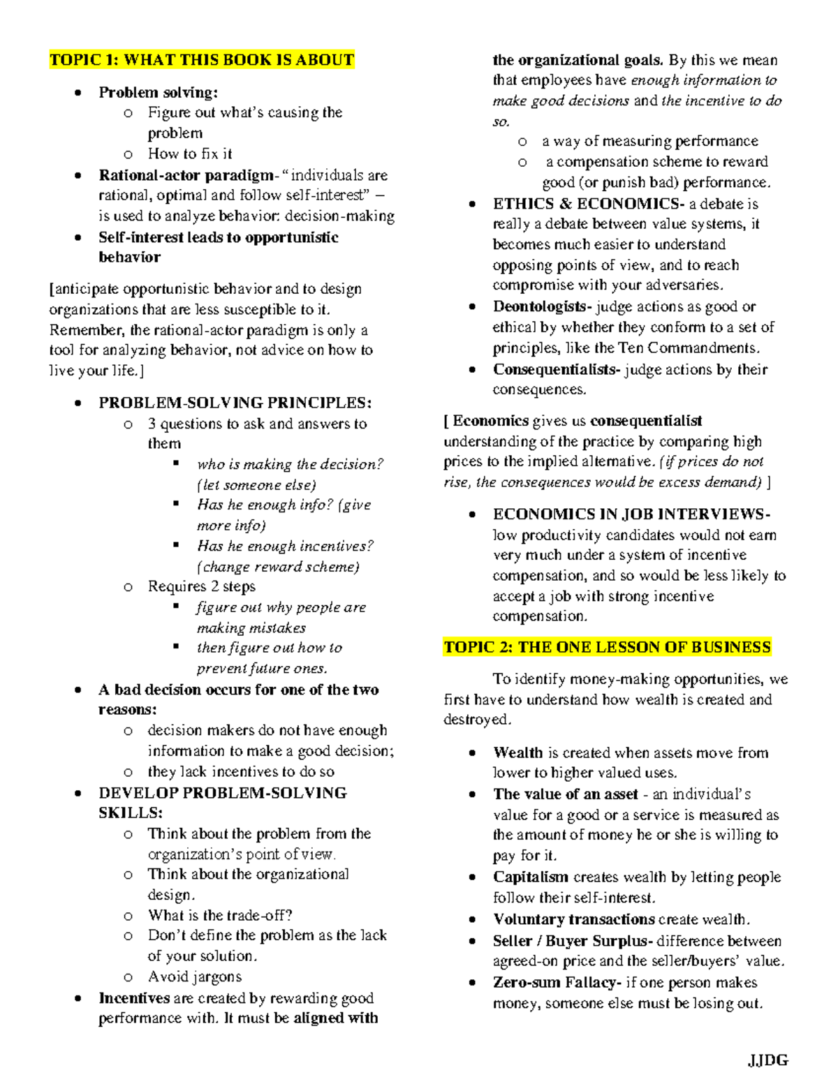 Economics CHAPTER 1-5 - TOPIC 1: WHAT THIS BOOK IS ABOUT Problem ...