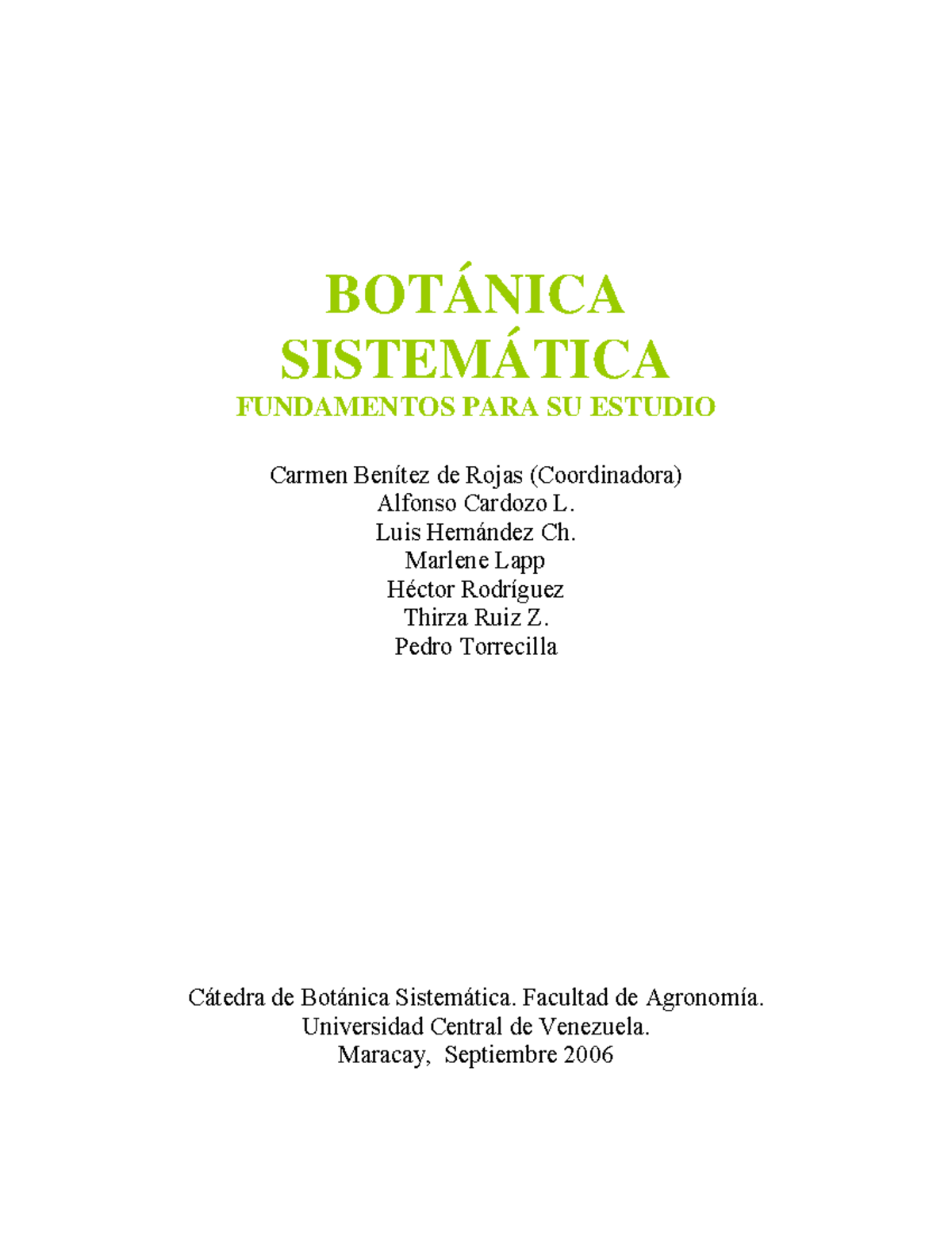 Botánica Sistemática - Fundamentos para su estudio - botánica - UCV ...