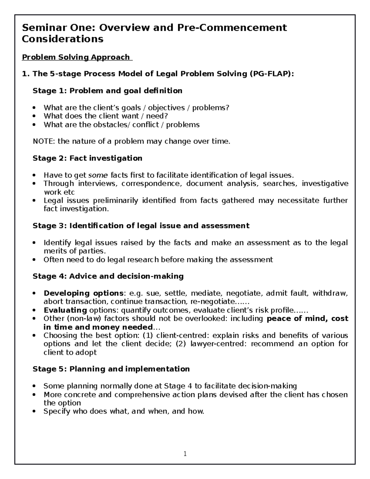 Seminar 1 Overview and Pre commencement Considerations - Seminar One ...