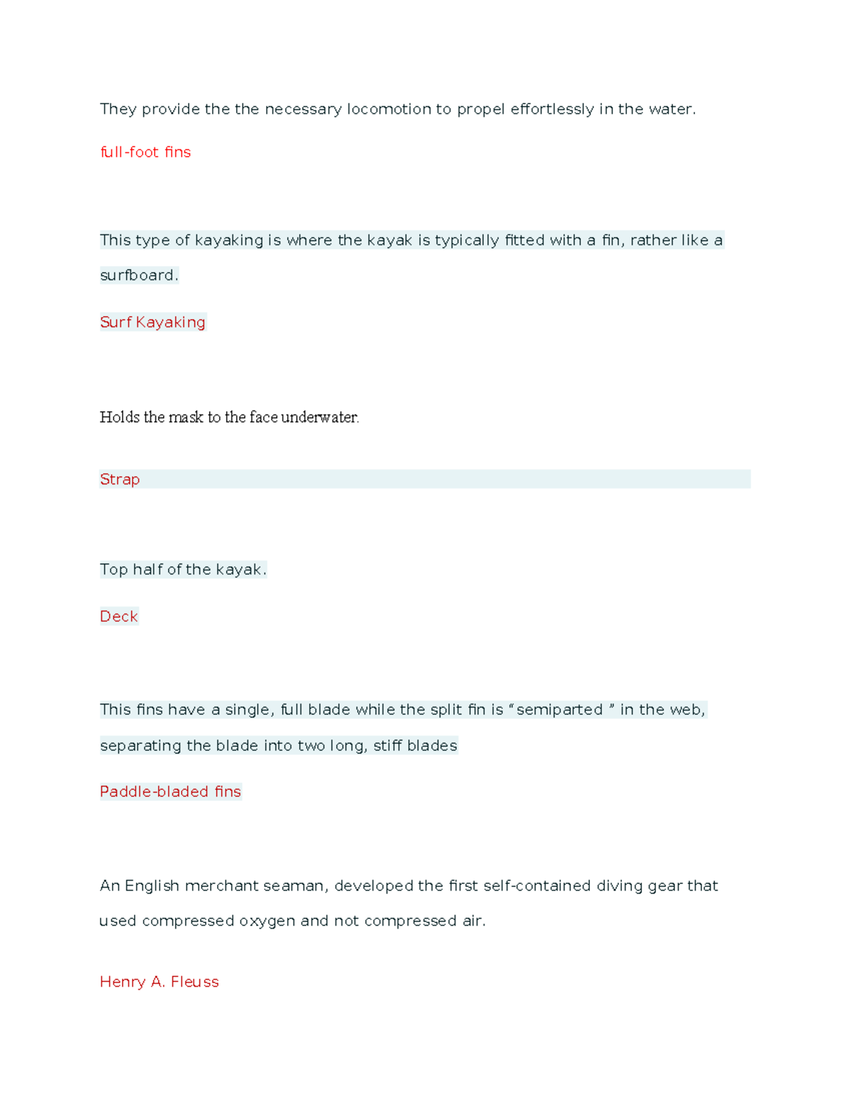 PE-EXAM - They provide the the necessary locomotion to propel ...