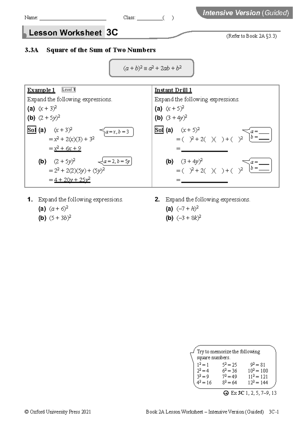 Lesson WS 2A03c - aaaa - Name: __________________________ Class ...