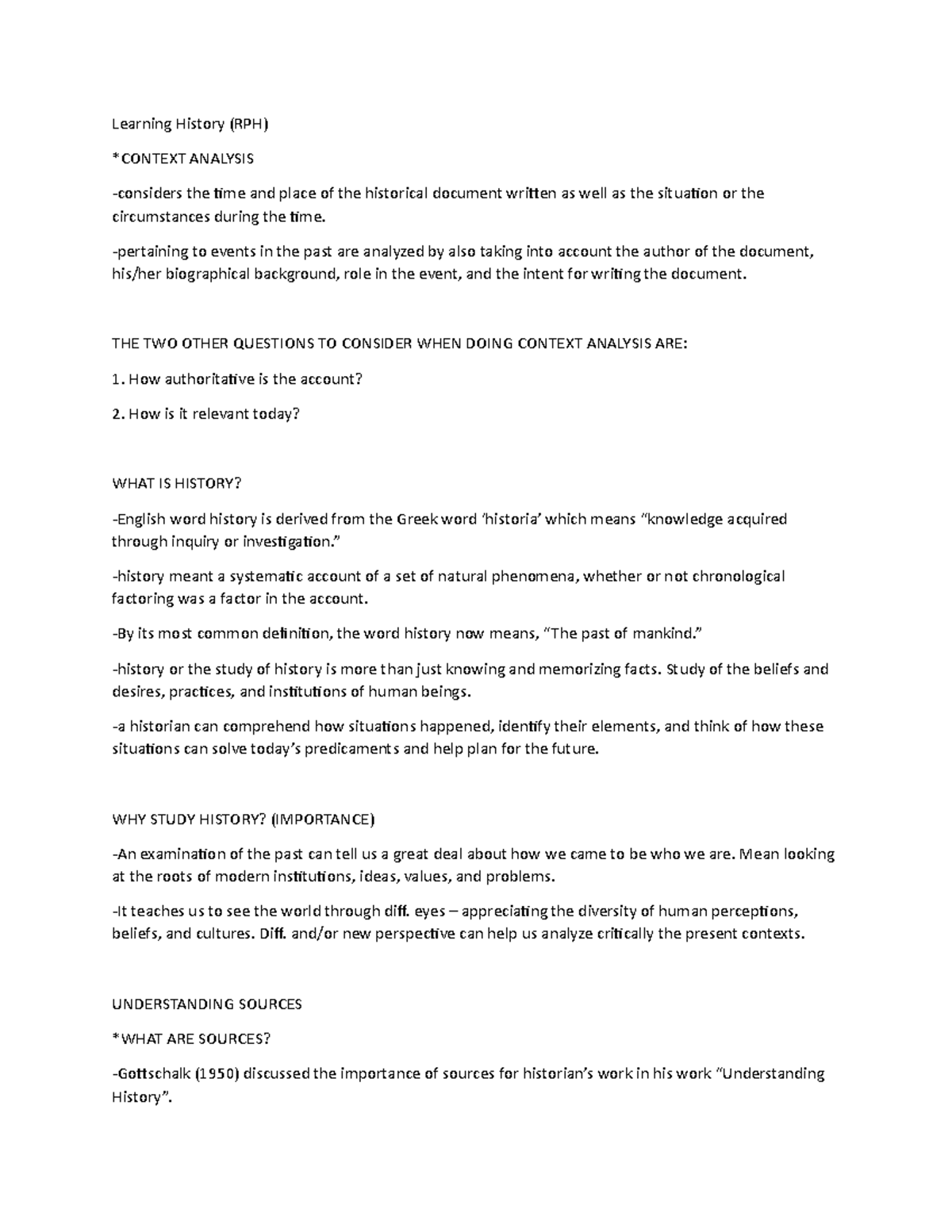 Context Analysis Lecture Notes 5 Learning History RPH CONTEXT context-analysis-lecture-notes-5-learning-history-rph-context