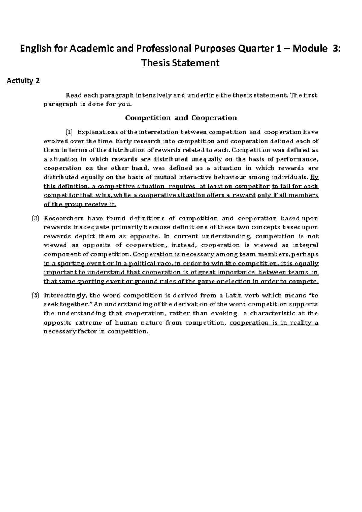 EAPP - Q1 - Module 3 - Activity 2 - English for Academic and ...