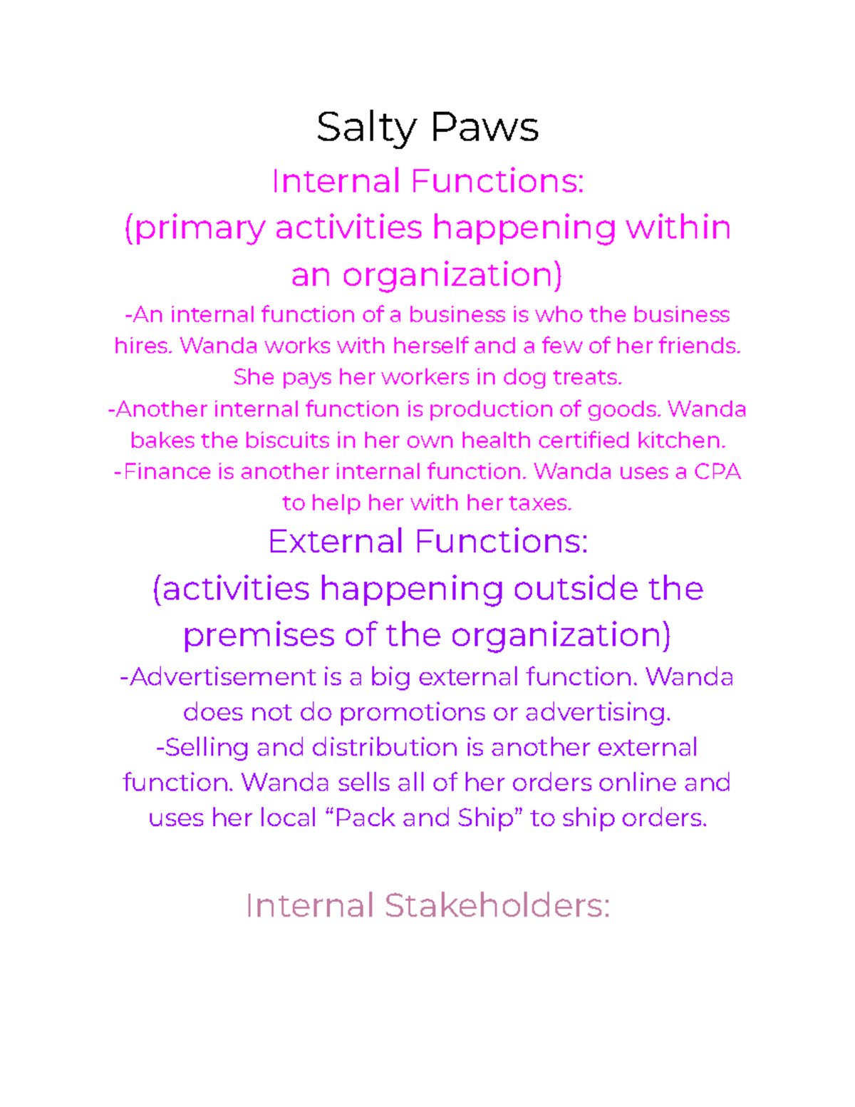 Untitled document (11) - Salty Paws Internal Functions: (primary ...