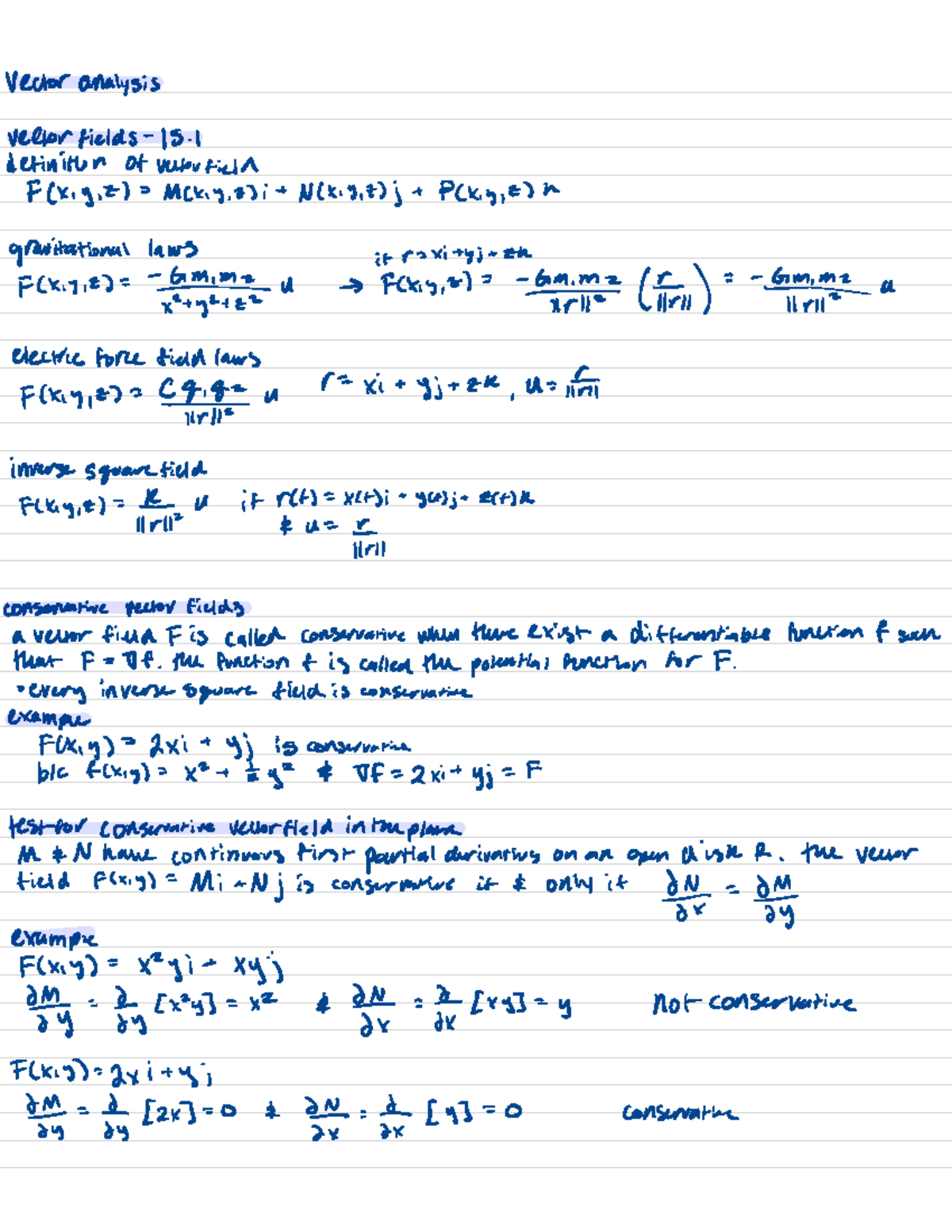 Chapter 6 lecture notes - Vector analysis vector fields IS - definition ...