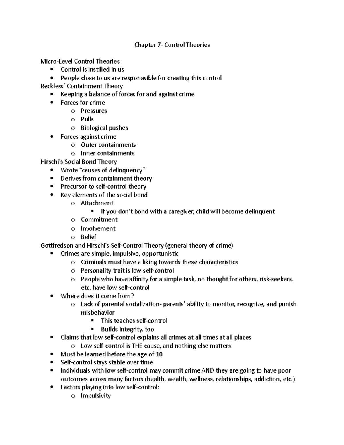 Chapter 7- Control Theories - Chapter 7- Control Theories Micro-Level ...