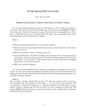 IE343 Syllabus - Syllabi - IE 343 – Engineering Economics, Fall 2023 ...