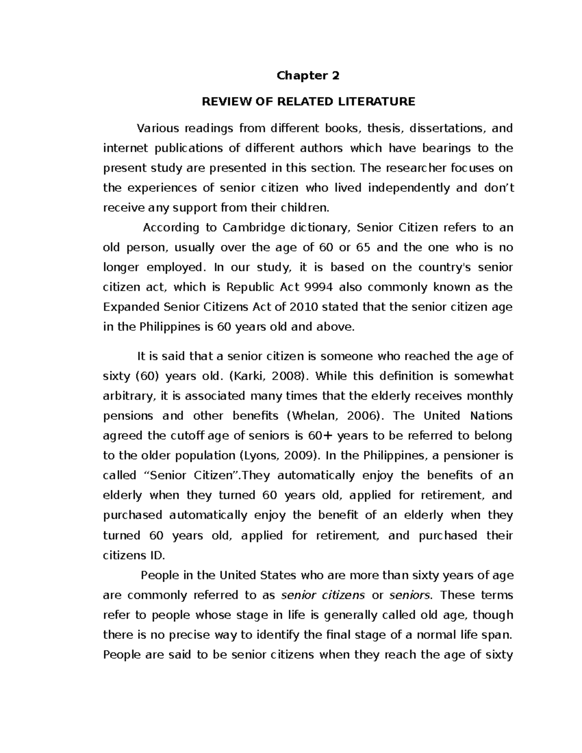 Chapter-2 - researchAs the population of seniors aging in place ...