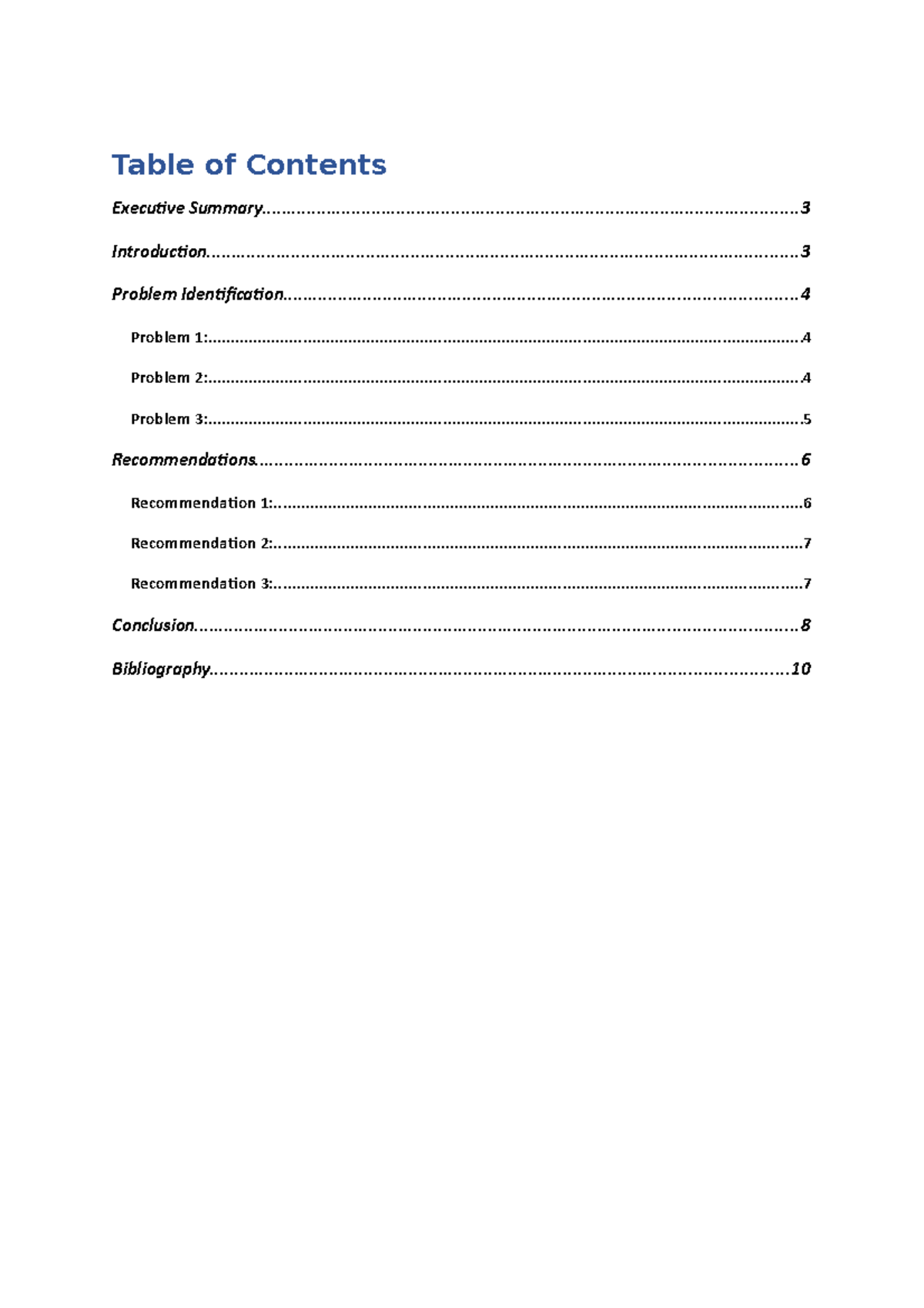 MGMT Individual Essay - Table of Contents Executive - Studocu