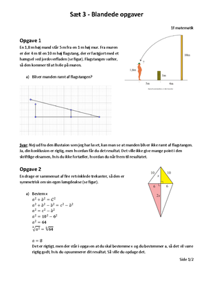 Sæt 4 - Blandede opgaver - 1 Sæt 4 - Blandede opgaver Opgave 1 Et andengradspolynomium p er ...