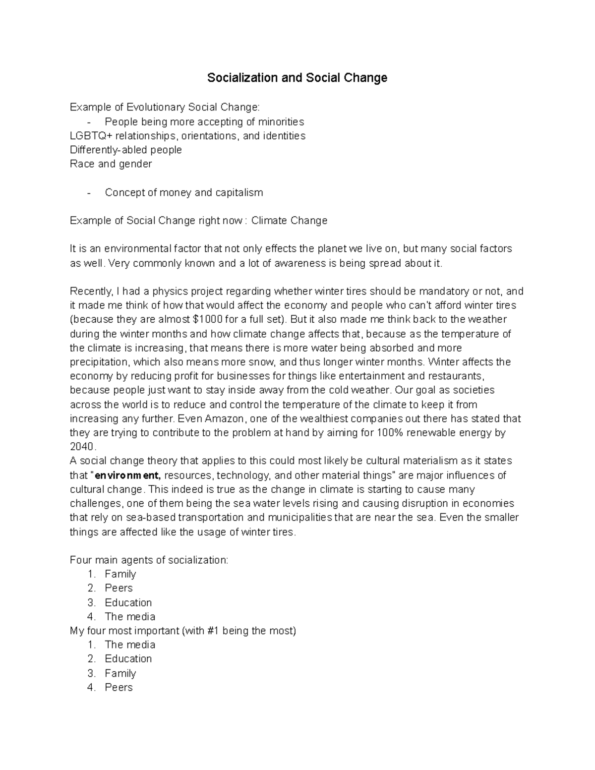 Socialization and Social Change - Socialization and Social Change ...