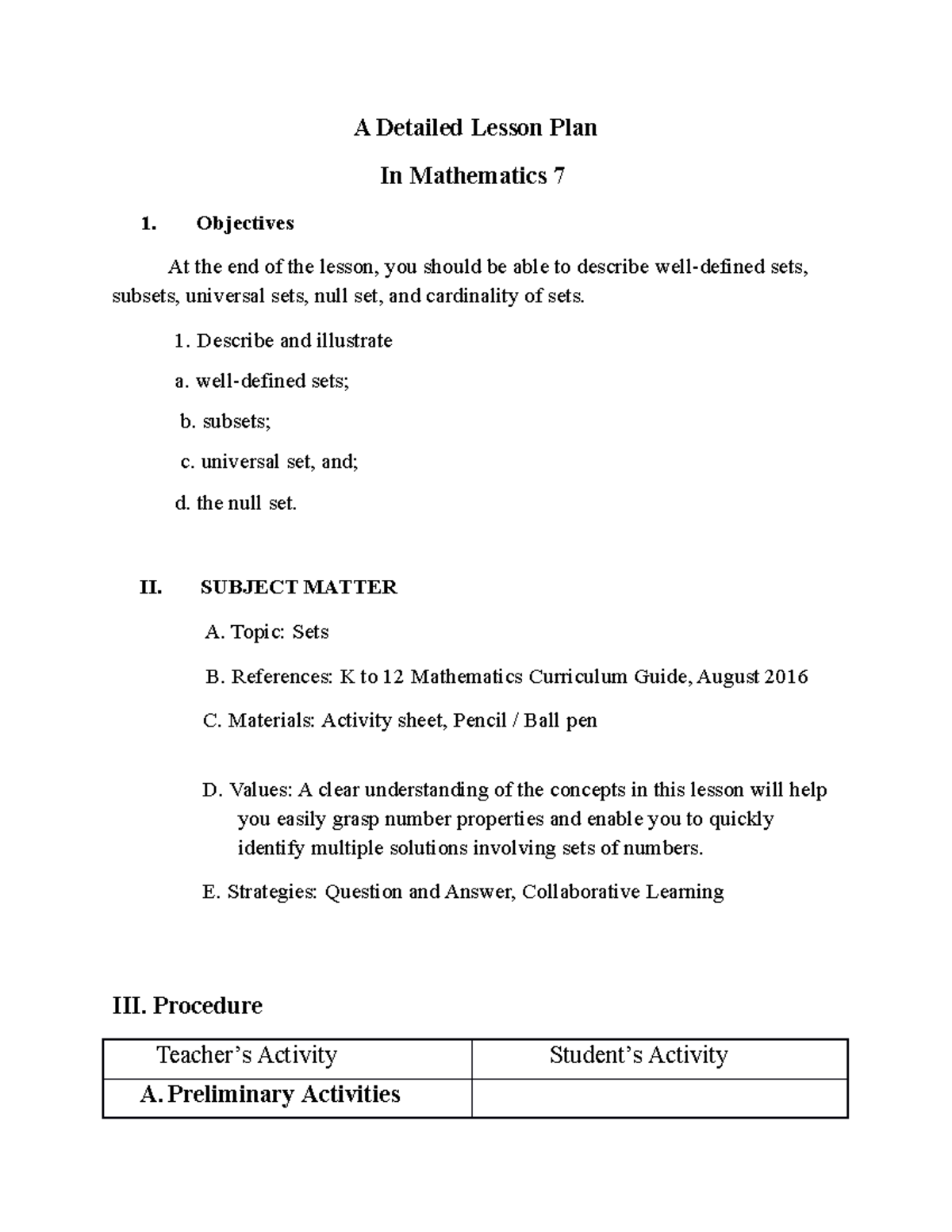 Detailed Lesson plan Ibanez Lealyn M - A Detailed Lesson Plan In ...