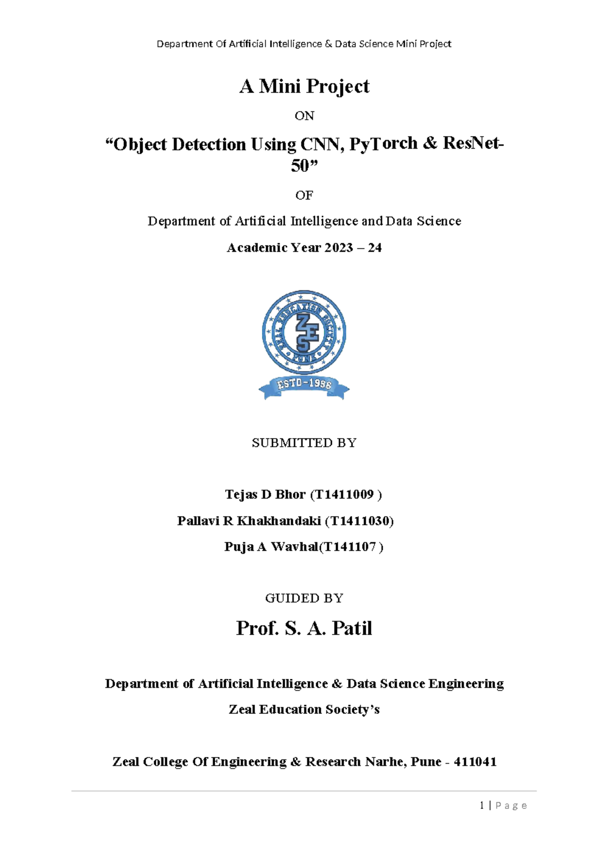 Ann-Mini - A Mini Project ON “Object Detection Using CNN, PyTorch ...