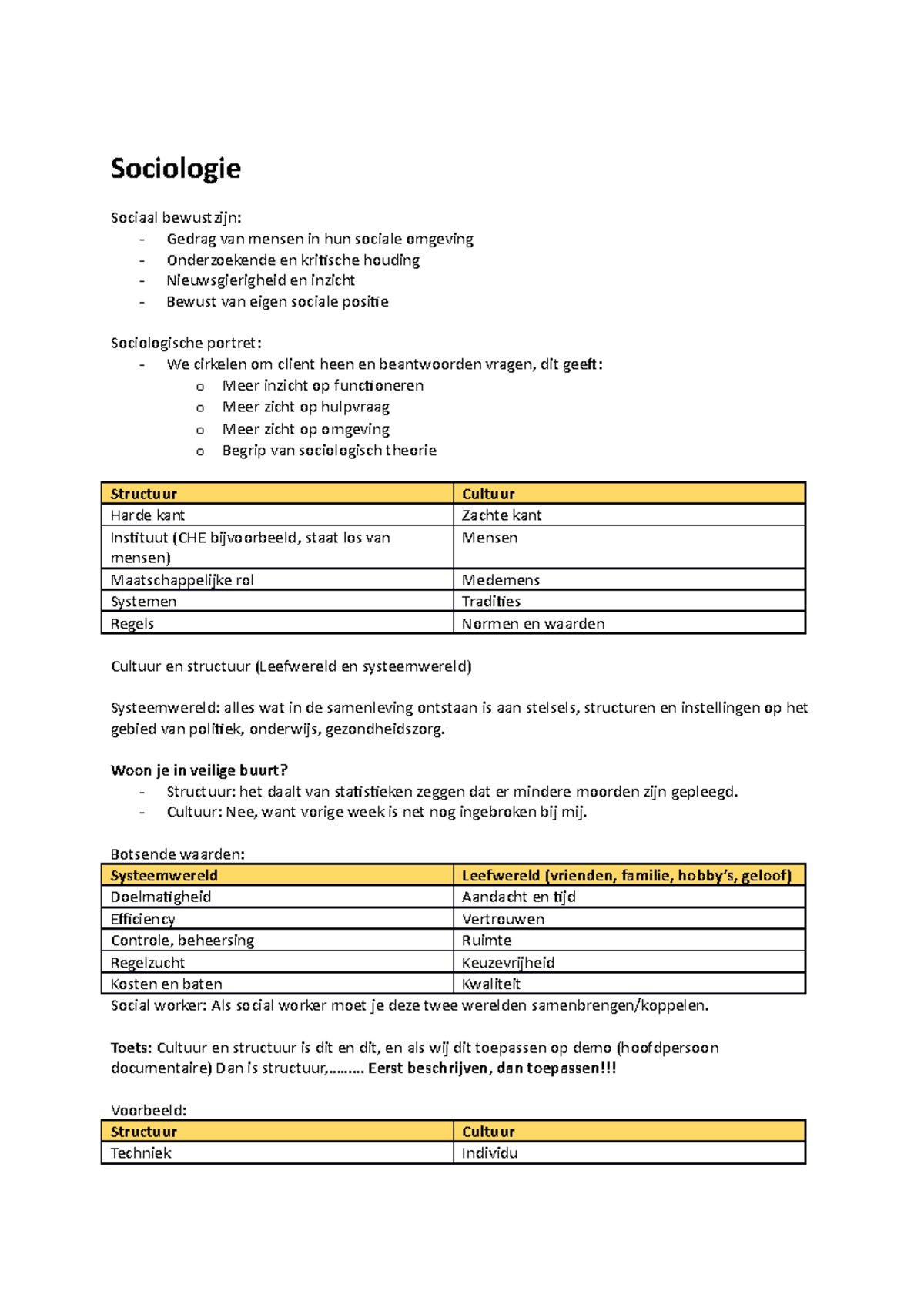 Sociologie - Sociologie Sociaal bewustzijn: - Gedrag van mensen in hun ...