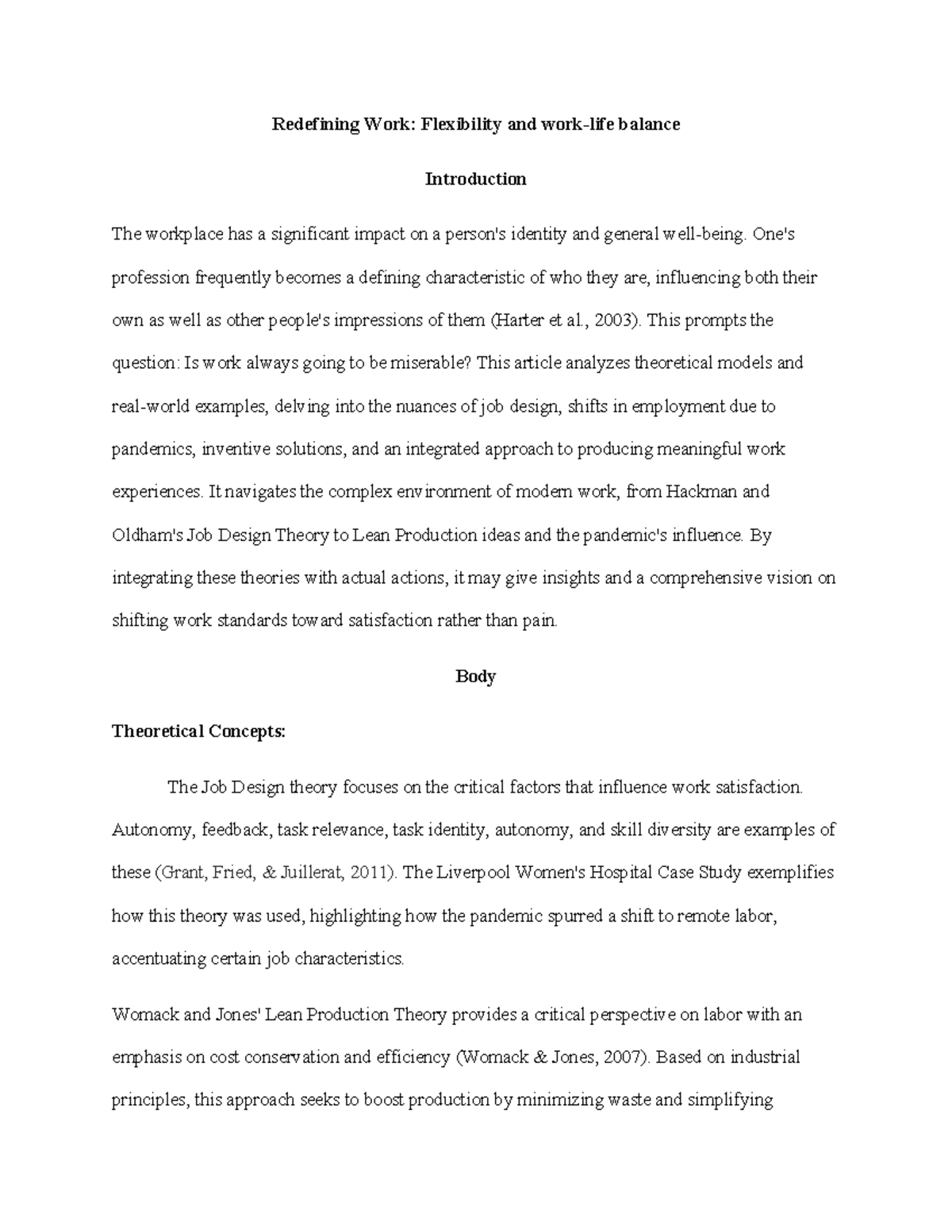 Does Work Have to Be Miserable - Redefining Work: Flexibility and work ...