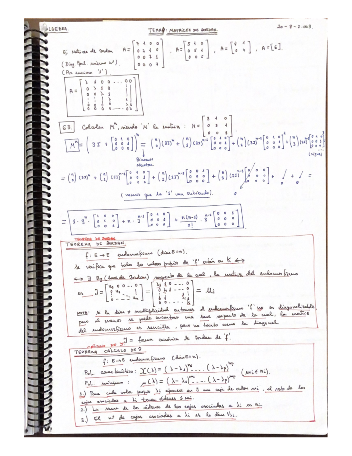 Algebra - T4 Matrices de Jordan - Álgebra - Studocu