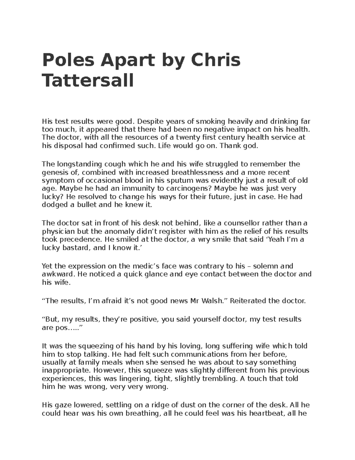 Poles Apart by Chris Tattersall - Poles Apart by Chris Tattersall His ...
