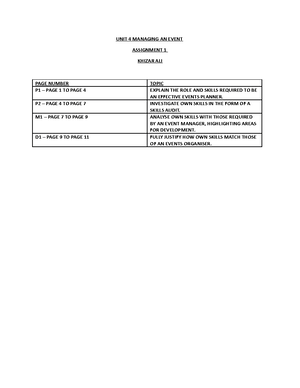 Unit 4 Assignement 2 finall - Unit 4 Assignment 2- Planning an event in ...