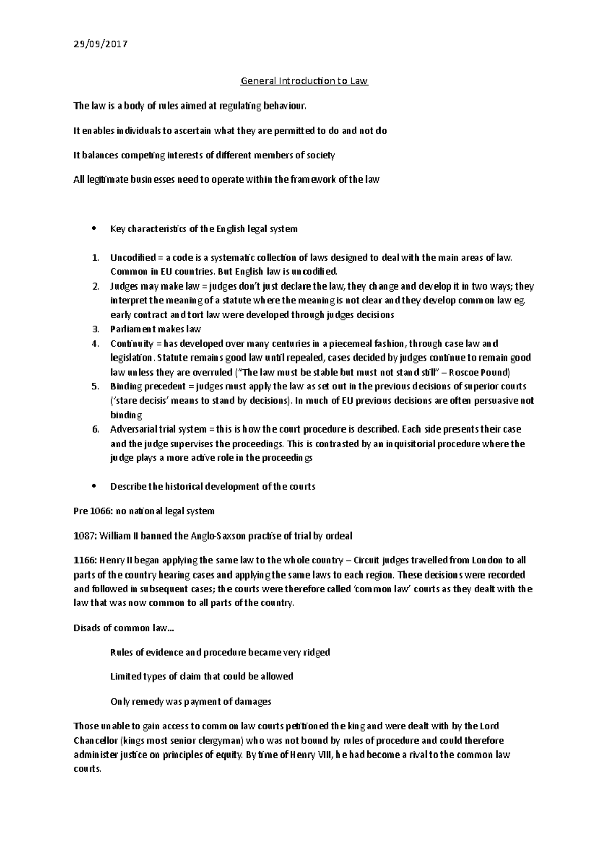 Lecture 1 - General Introduction to Law - General Introduction to Law ...