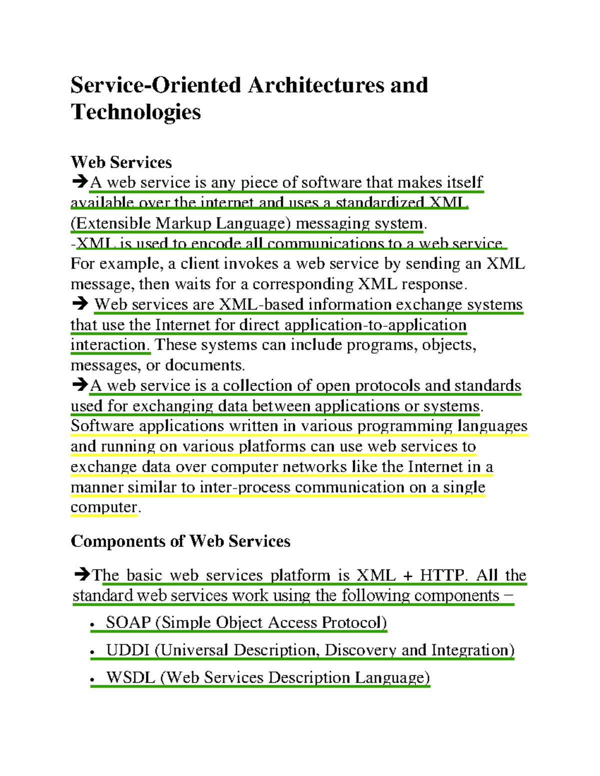 18 Service-Oriented Architectures and Technologies, Web Services - Copy - Copy - Service ...