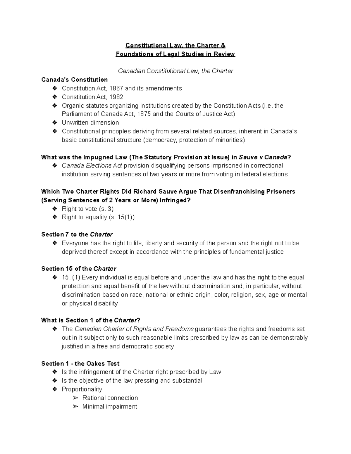 Apr. 5th - Canadian Constitutional Law, The Charter & Review ...