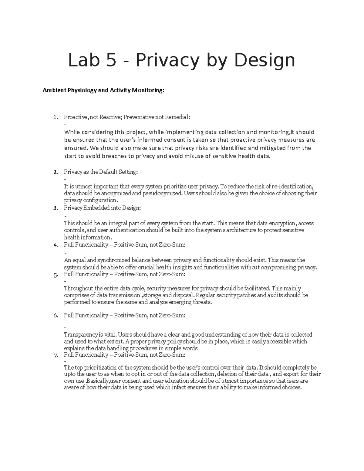 Lab 5 - Privacy by Design - Lab 5 - Privacy by Design Ambient ...