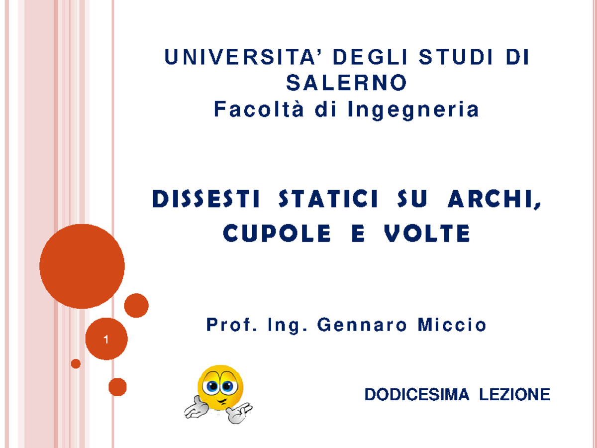 Appunti - Campi elettromagnetici - Dissesti statici su archi, cupole e volte - a.a. 2015/2016 ...