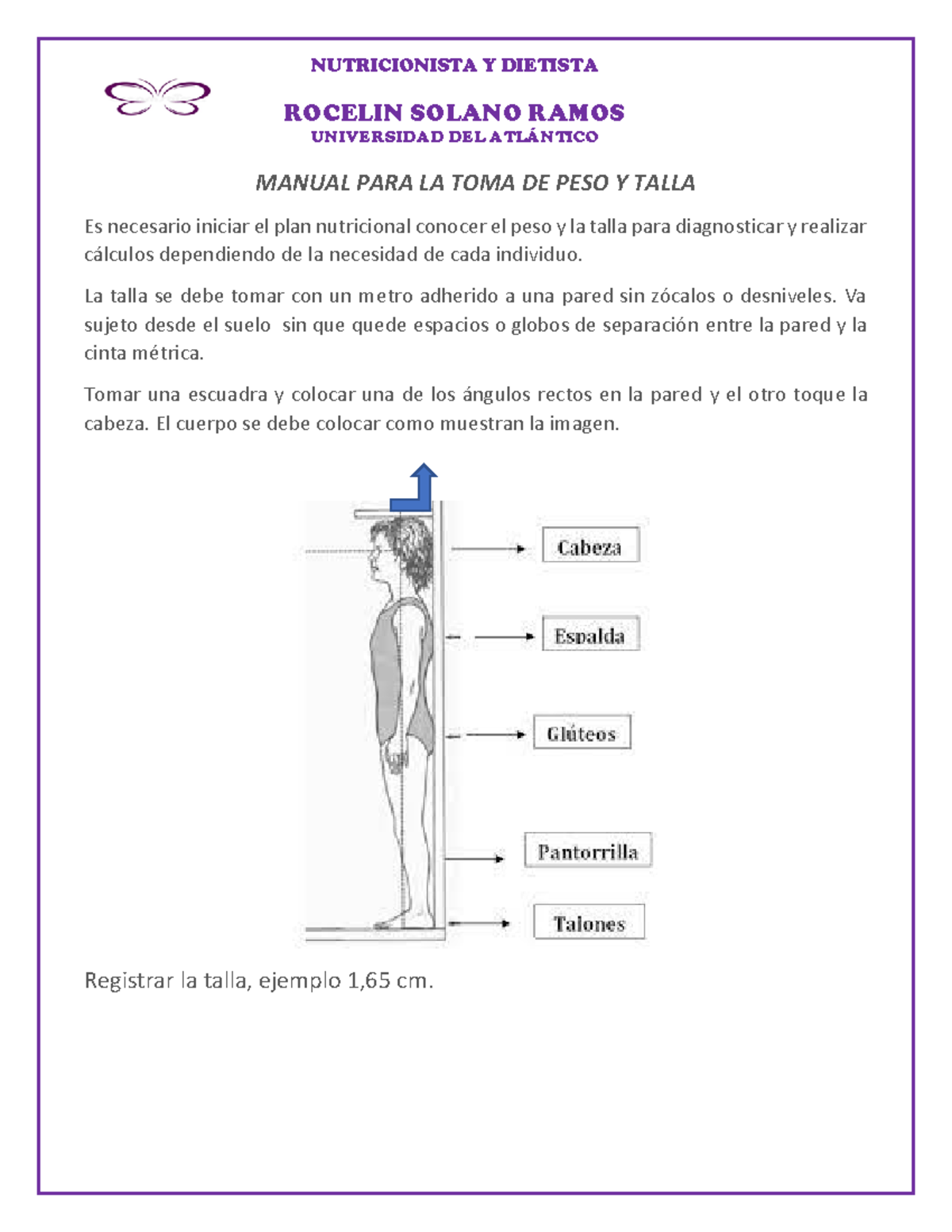 Manual toma de peso - NUTRICIONISTA Y DIETISTA ROCELIN SOLANO RAMOS ...
