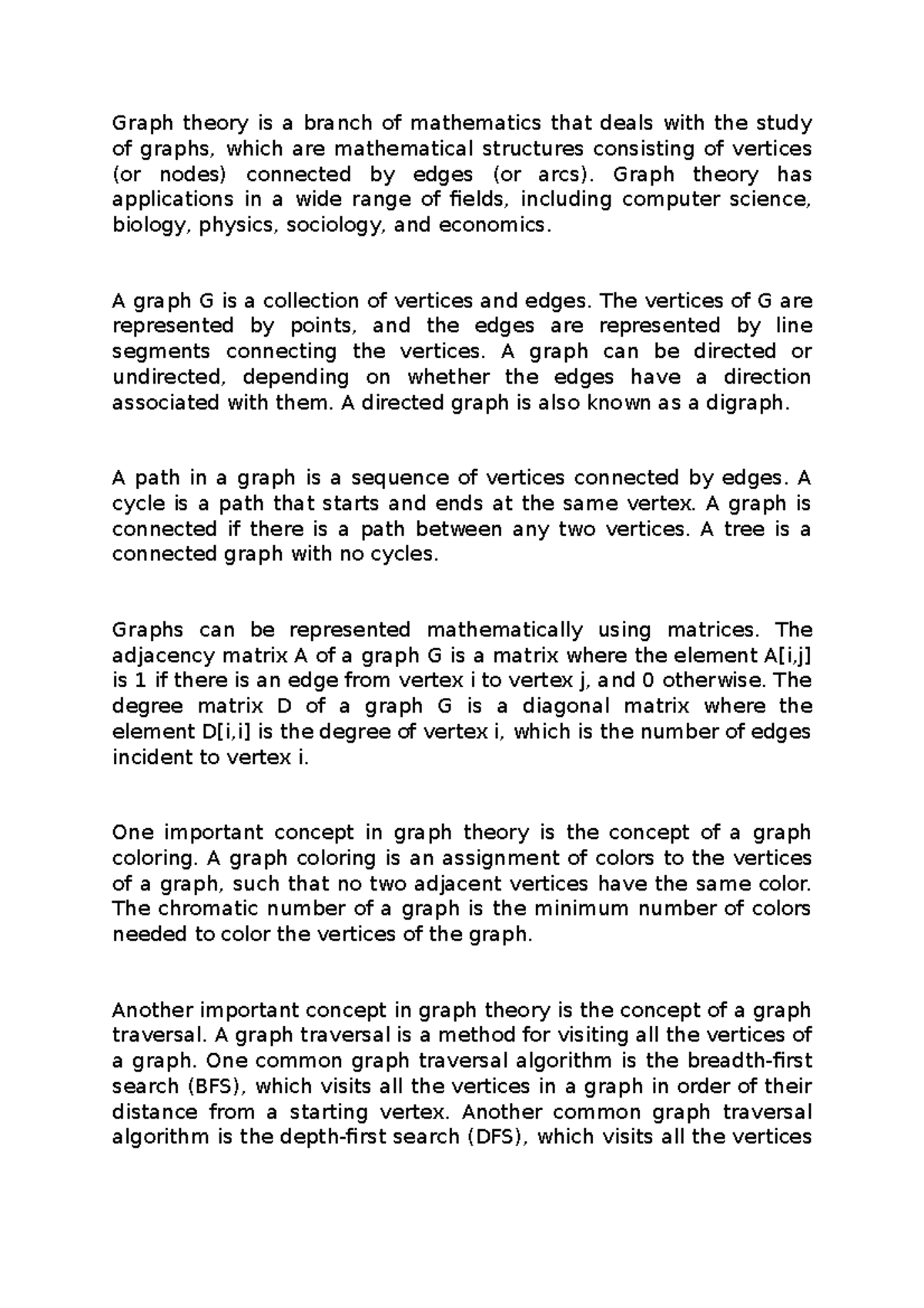 Graph theory MATH234 - Graph theory is a branch of mathematics that ...
