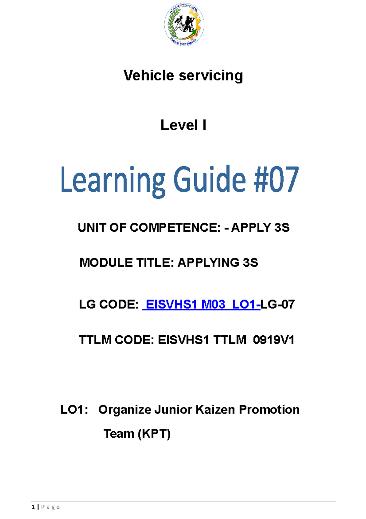 MO3 - Lecture notes of DMU - Vehicle servicing Level I UNIT OF ...