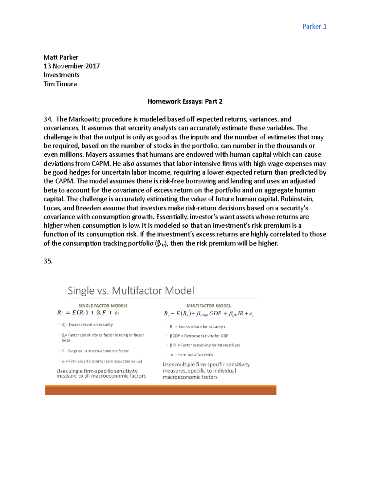 Investments hw - Parker 1 Matt Parker 13 November 2017 Investments Tim ...