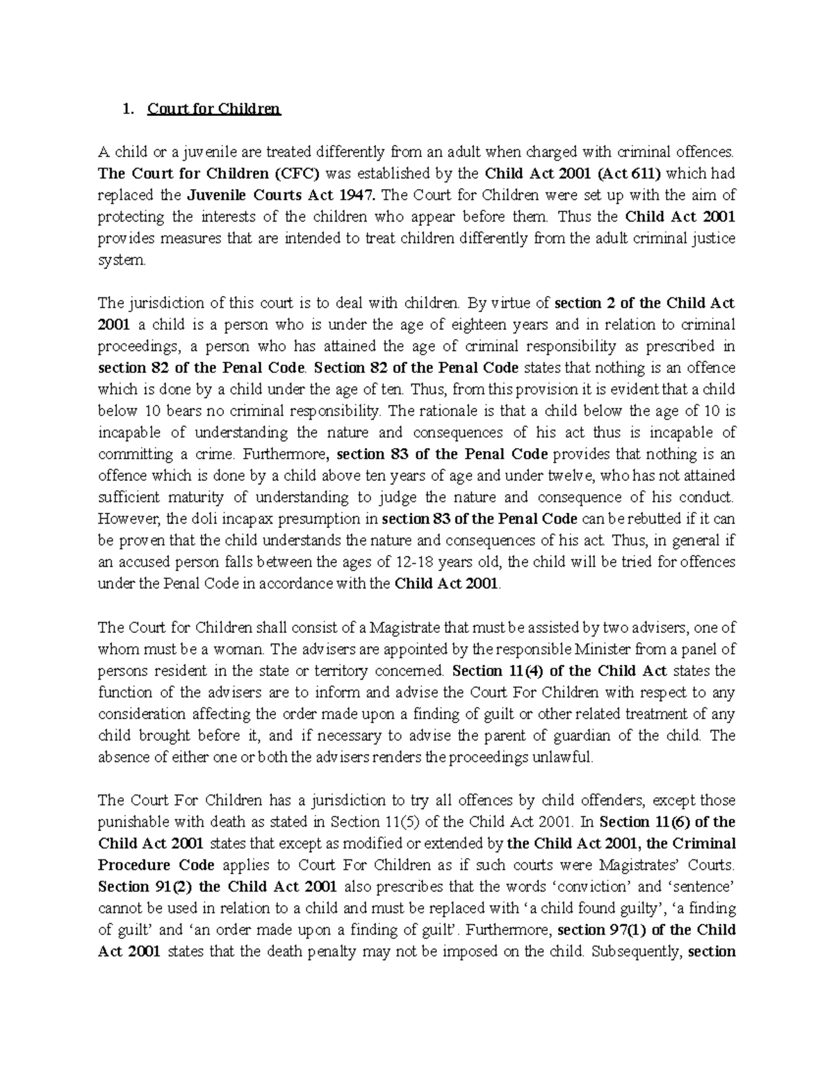 Court For Children Malaysia - 1. Court for Children A child or a ...