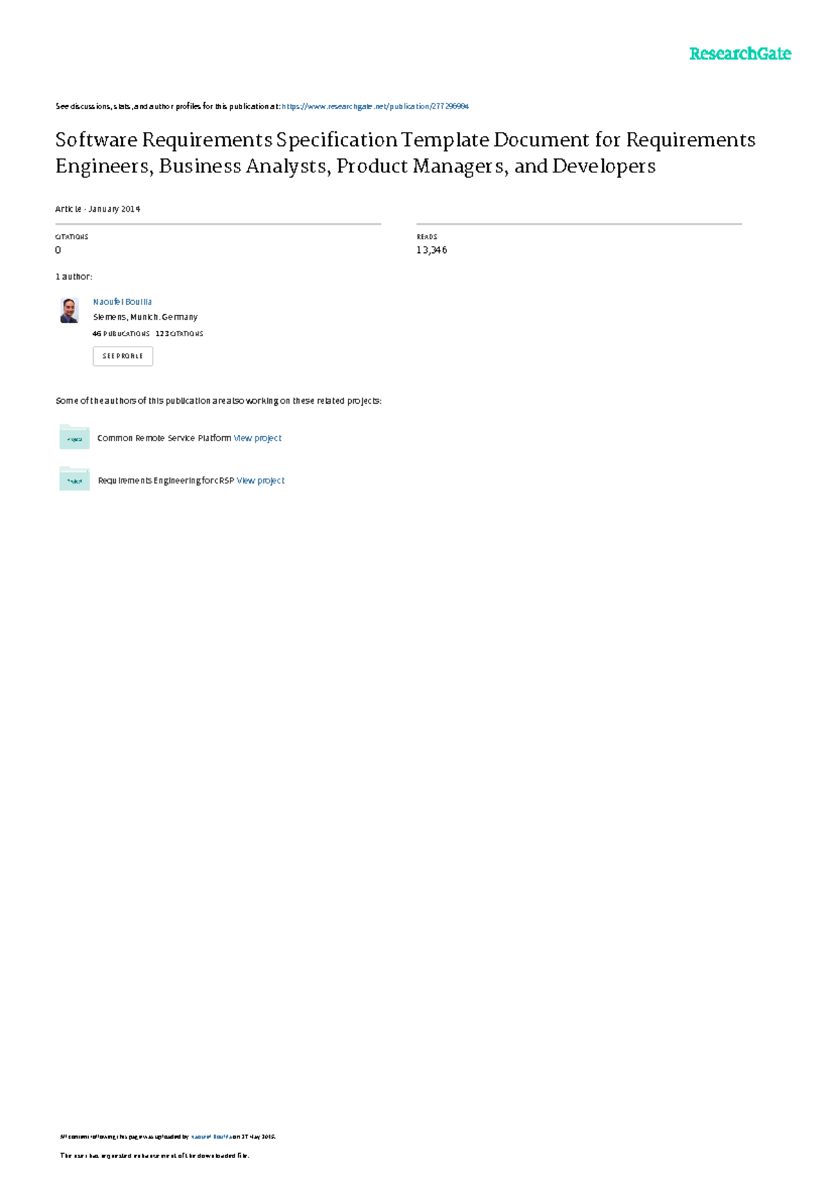 Software Requirements Specification Template Docuement-SRS - See ...