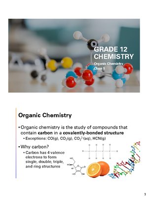 Class 02 Chemistry G12 Notes - GRADE 12 CHEMISTRY Organic Chemistry ...