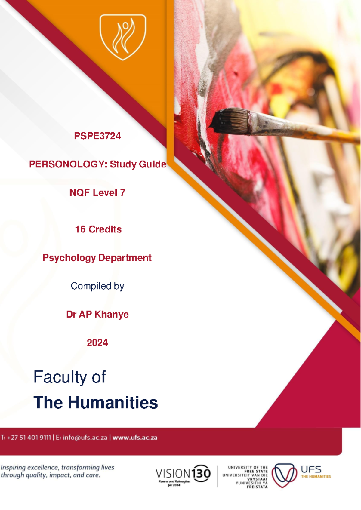 PSPE3724 Study Guide 2024 on BB - PSPE PERSONOLOGY: Study Guide NQF ...