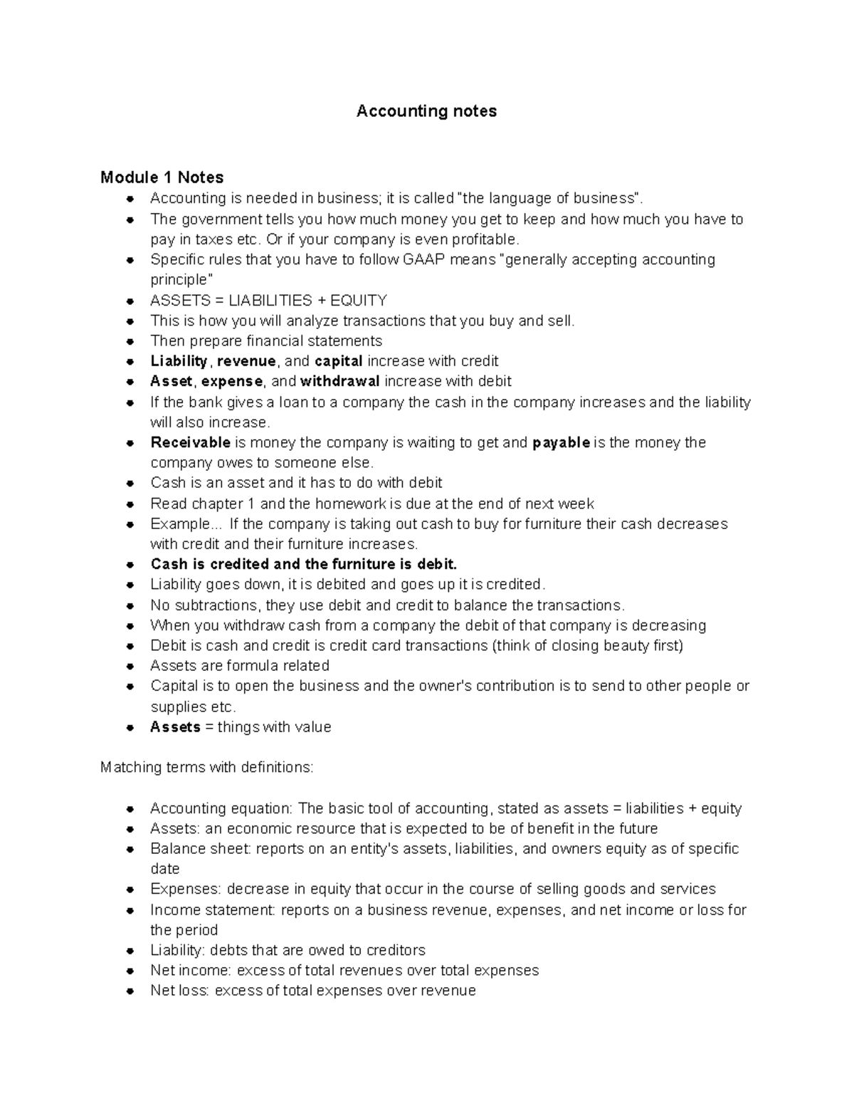 Accounting Notes - Accounting notes Module 1 Notes Accounting is needed ...
