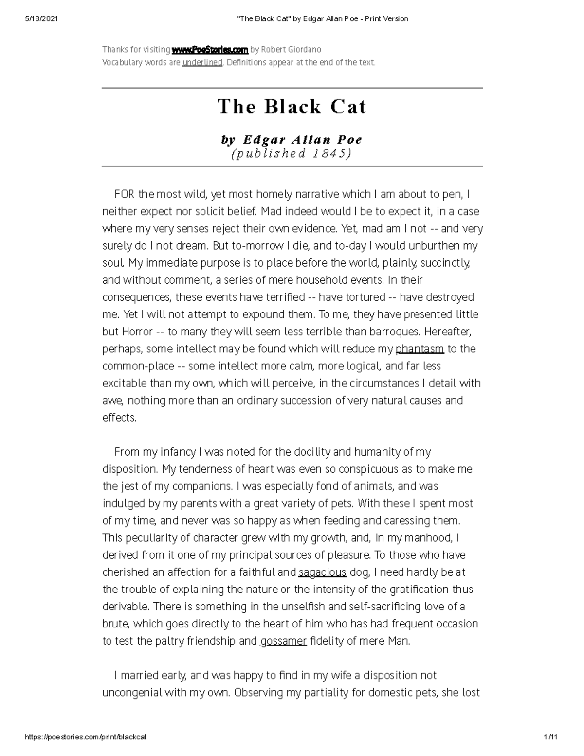The Black Cat by Edgar Allan Poe PDF - Thanks for visiting PoeStories ...