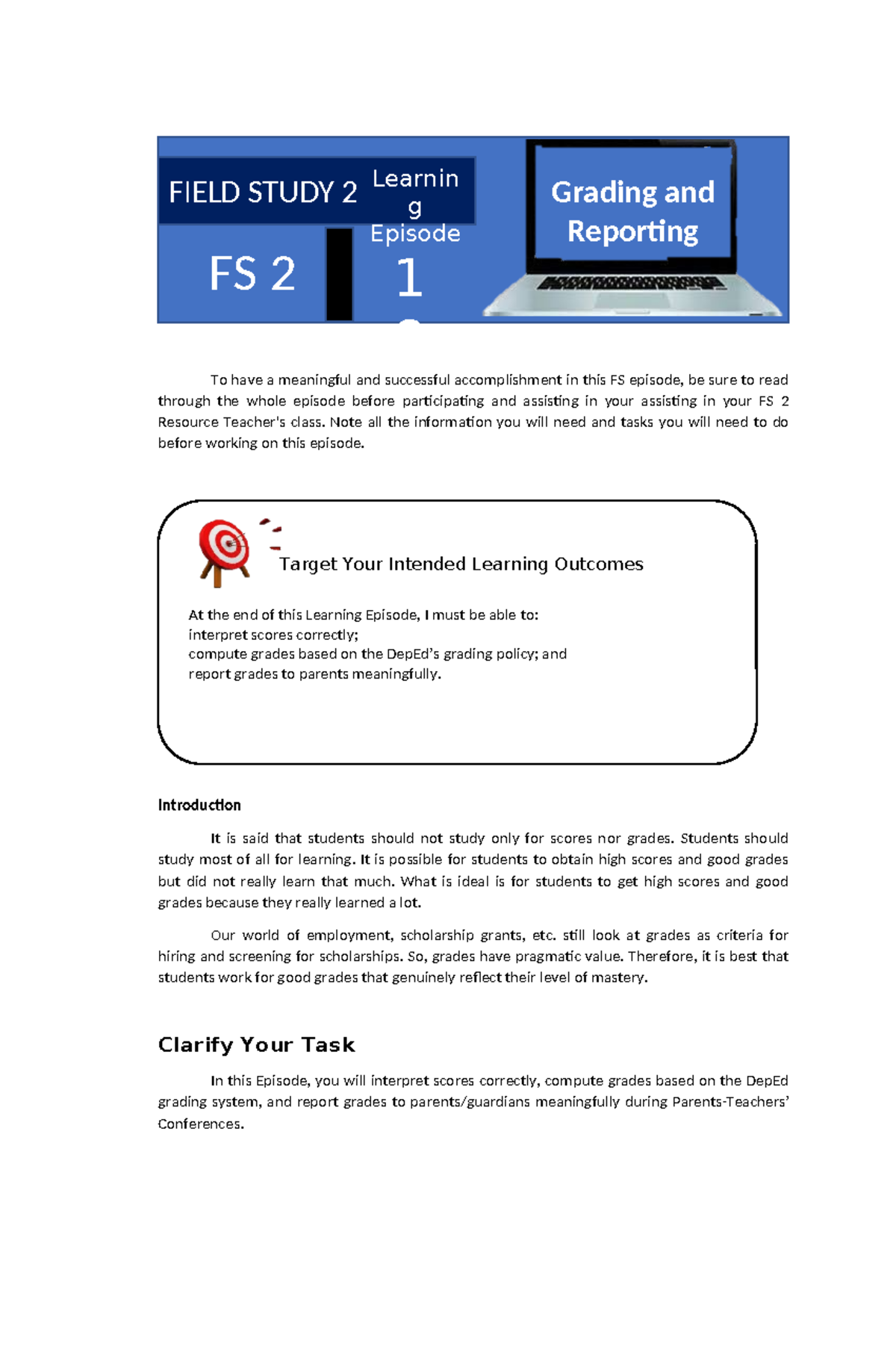 FS2-Episode-18 - Field Study 2 Episode 18 - To have a meaningful and successful accomplishment ...
