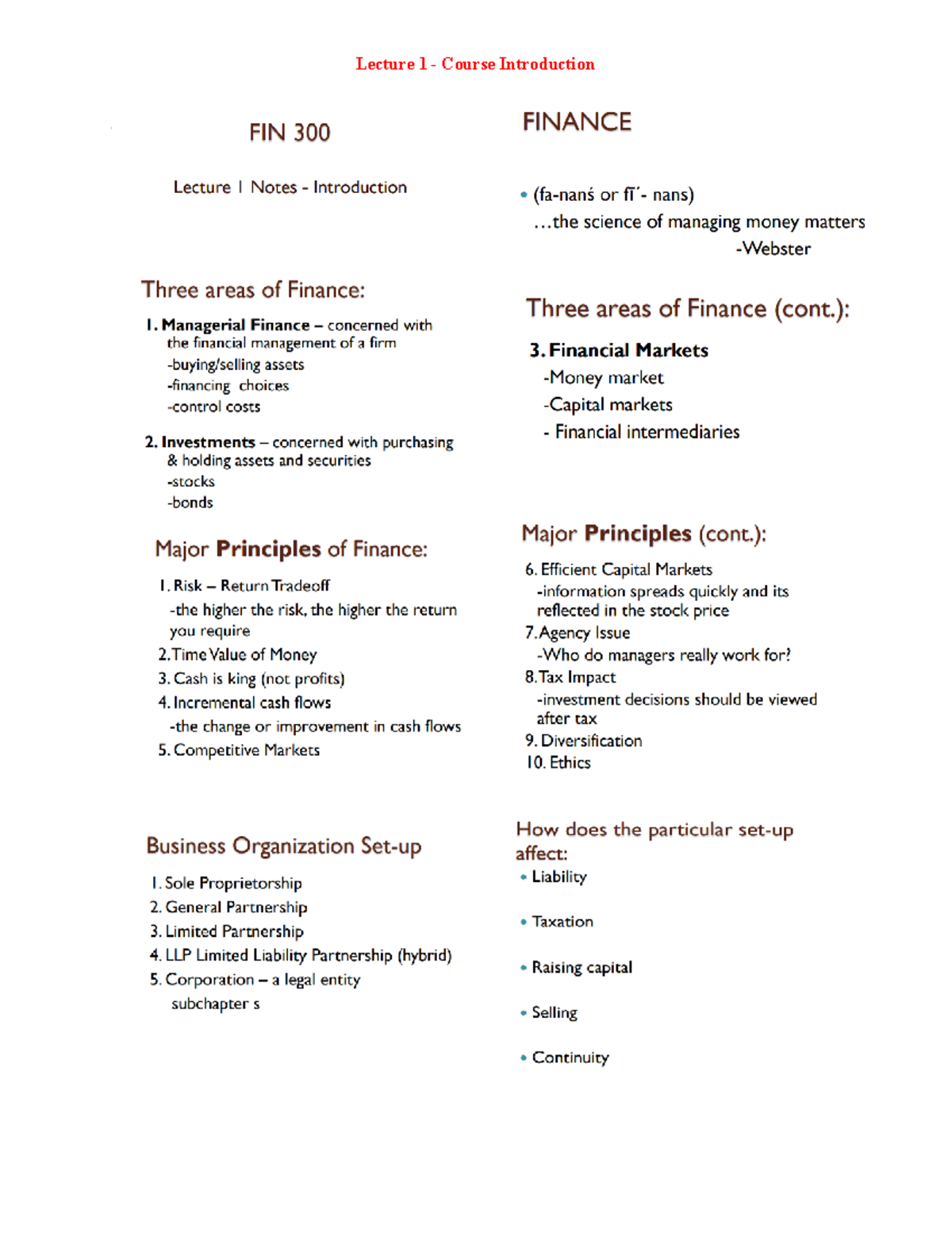 Quiz 1 Prep - Lecture 1 - Course Introduction Lecture 2 - Interest ...