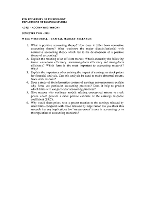 AC421 - WEEK 2 Tutorial - Useful lecture notes - Accounting Theory ...