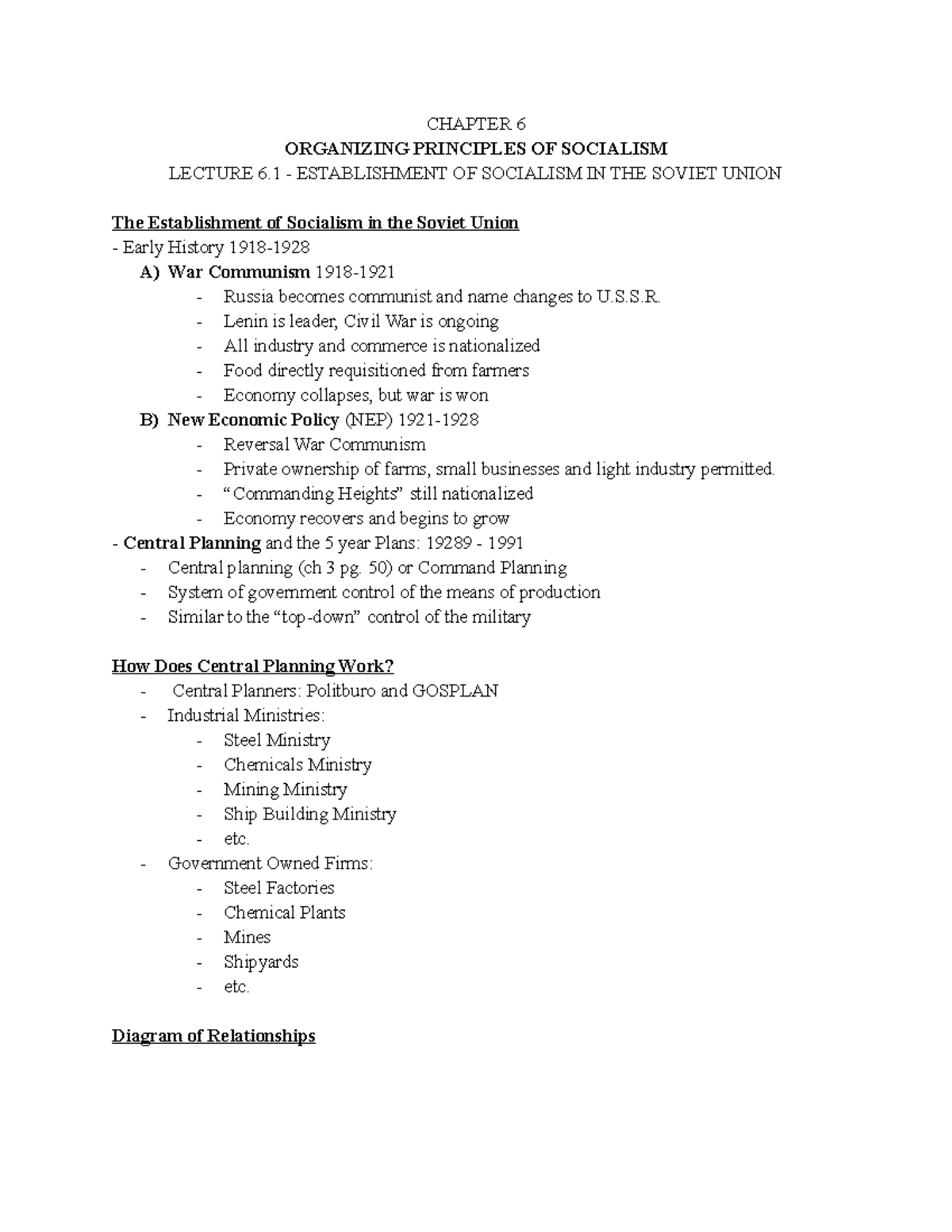 Econ Chap 6.1 Lecture Notes - CHAPTER 6 ORGANIZING PRINCIPLES OF ...