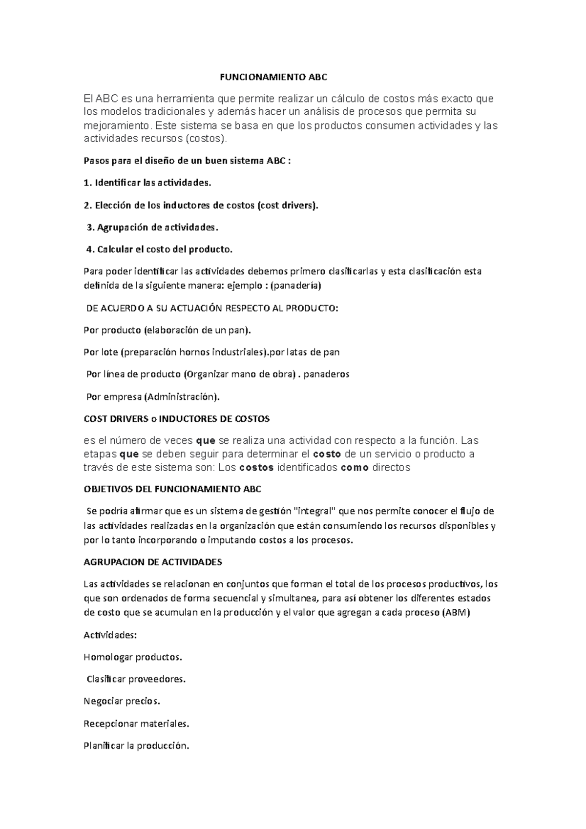 Trabajo Sesion 2 B Material - FUNCIONAMIENTO ABC El ABC es una ...