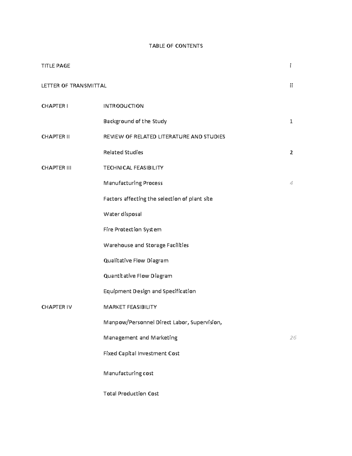 Project-proposal-format- 3-5 - TABLE OF CONTENTS TITLE PAGE i LETTER OF ...