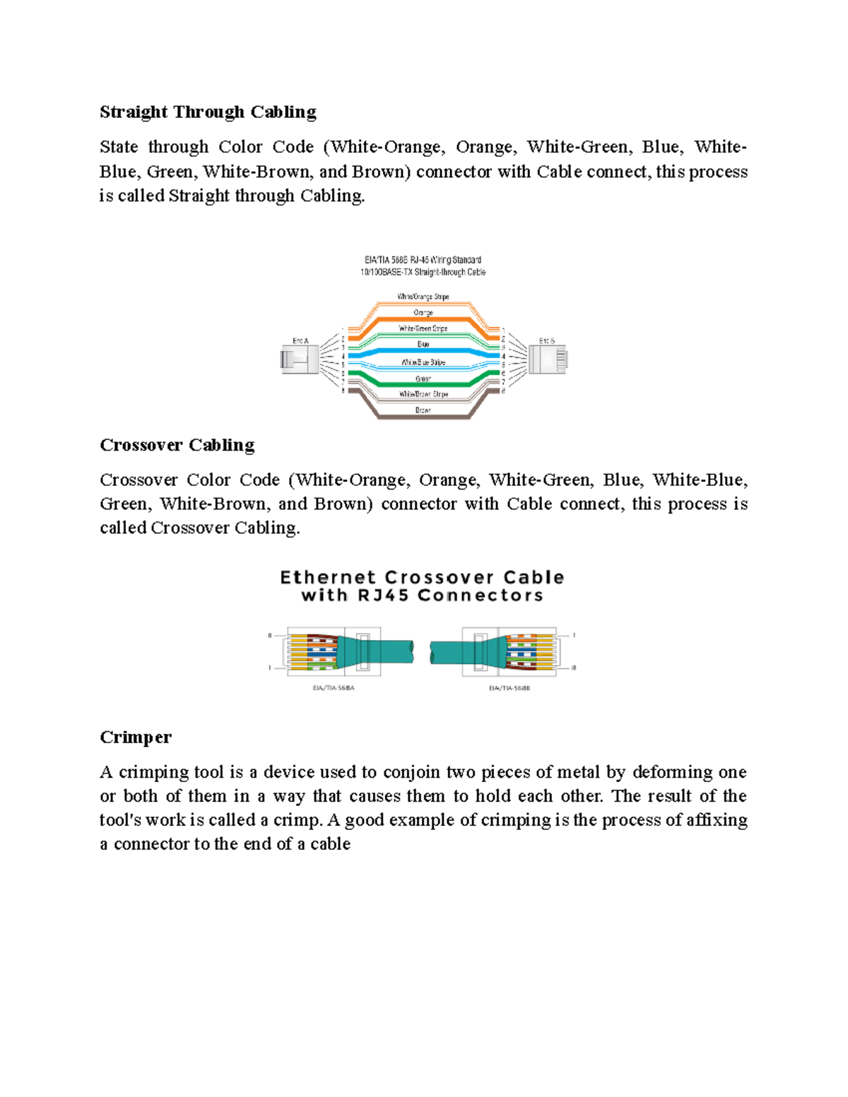 Cables and toptlogies-2 - Straight Through Cabling State through Color ...