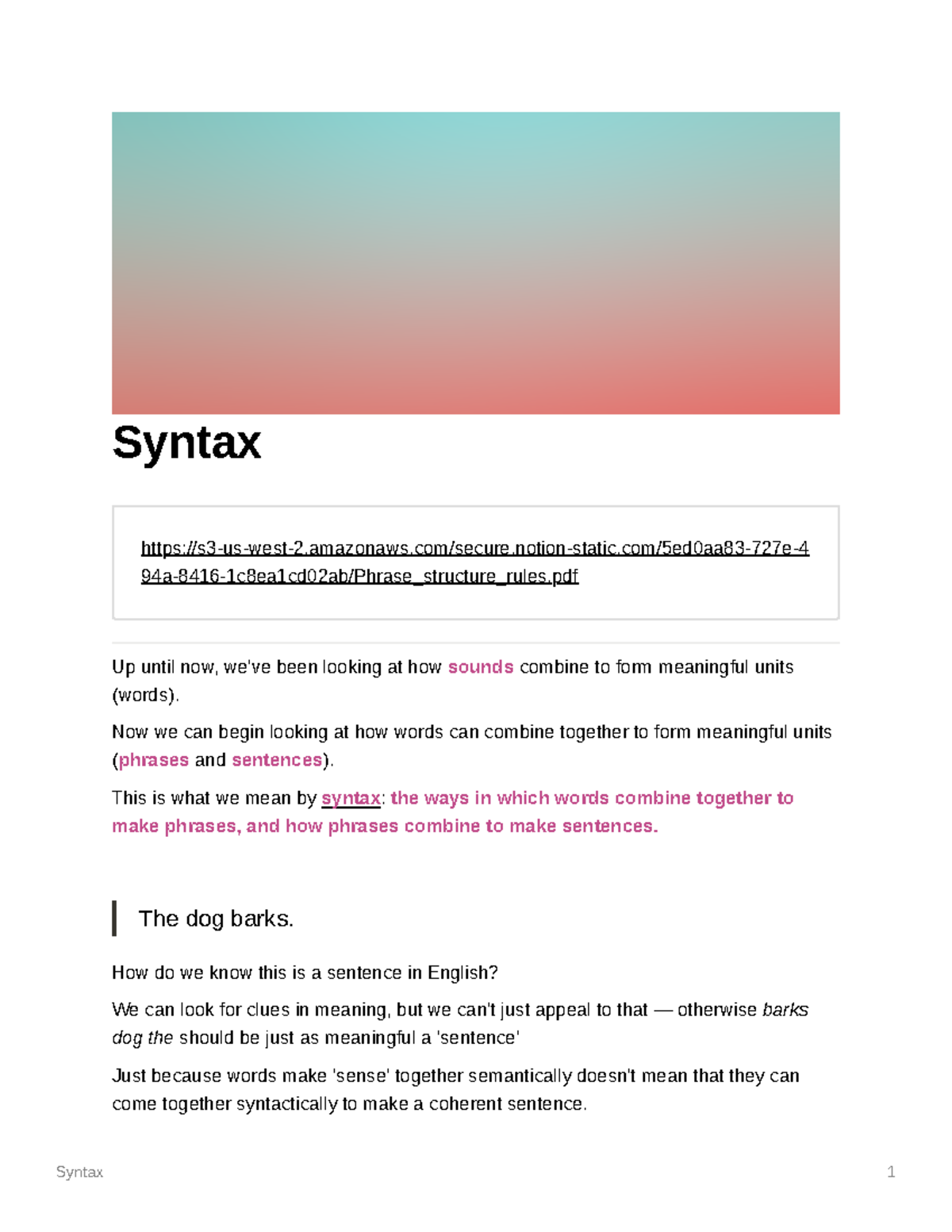 Syntax - Syntax s3-us-west-2.amazonaws/secure.notion-static.com/5ed0aa83-727e- - Studocu