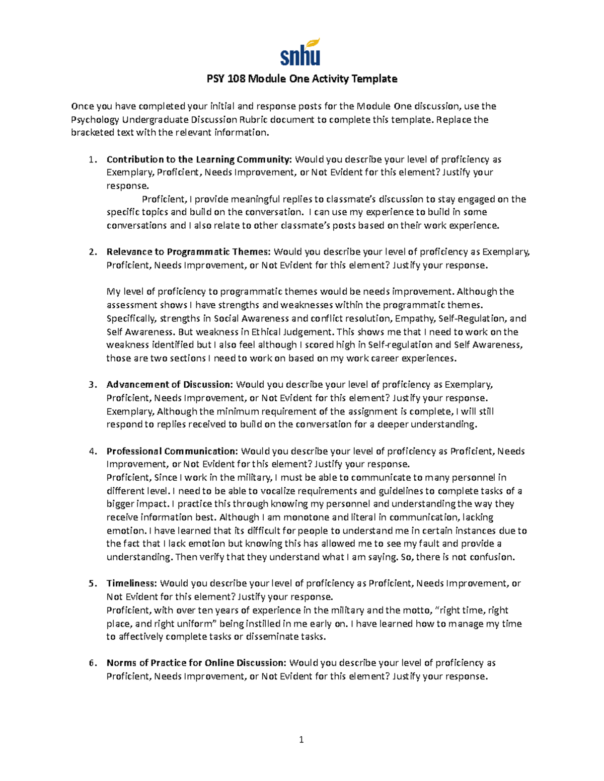 PSY 108 Module One Activity 092323 - PSY 108 Module One Activity ...