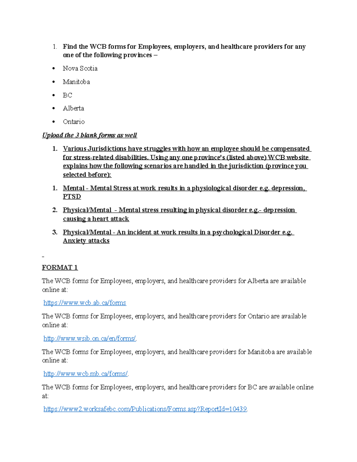 Find the WCB forms for Employees - Various Jurisdictions have struggles ...