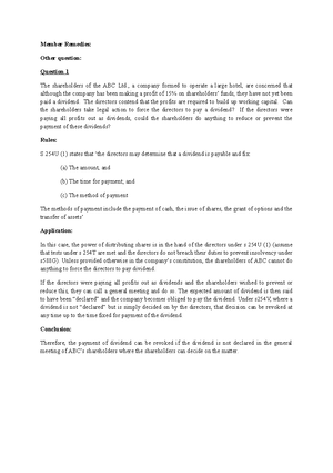 Tutorial 3 Handout - Relationship with outsiders - LAW2450 COMPANY LAW TUTORIAL HANDOUT: 3 WEEK ...